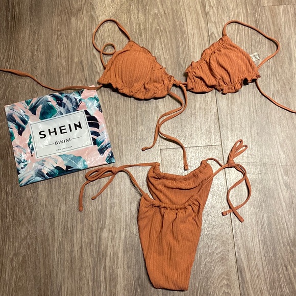 Swim | Terracotta Colored Shein String Bikini Set | Poshmark